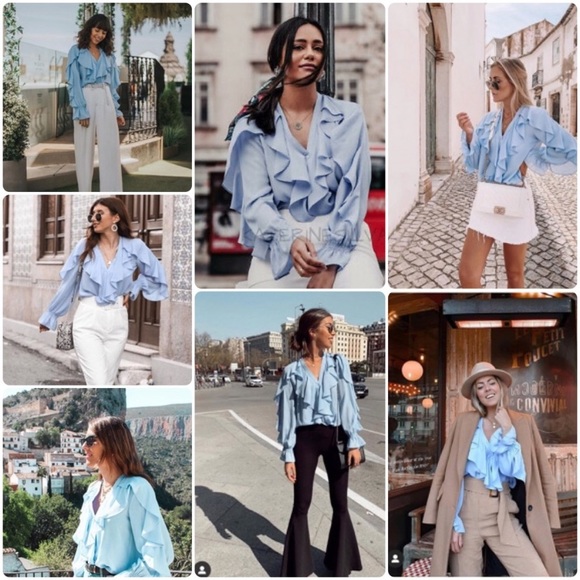 Zara | Tops | Host Pick Gorgeous Zara Nwt Ruffled Blouse | Poshmark